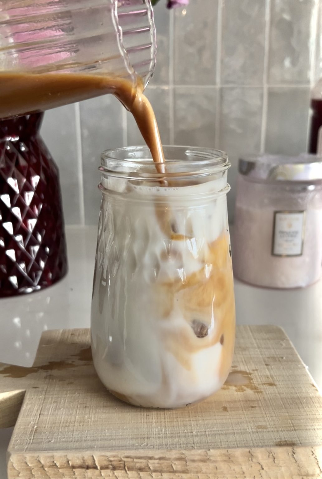 Easy & Delicious Iced White Chocolate Strawberry Mocha - What The Froth